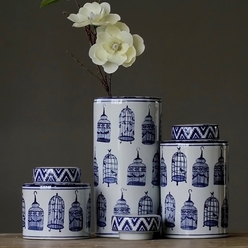 But Modern Oriental Blue and White Ceramic Container at 30% Off ...