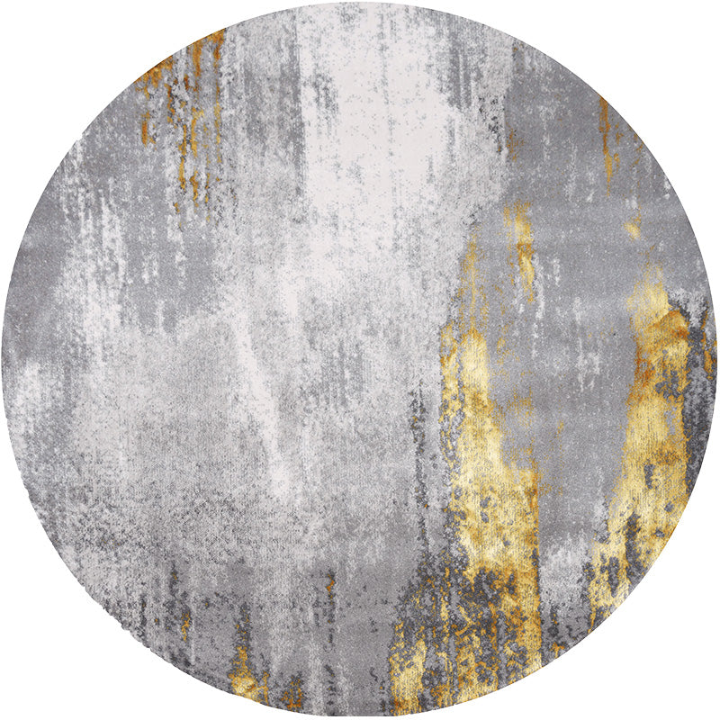Buy Abstract Gold and Grey Round Rug at 30% Off Retail – Staunton and Henry