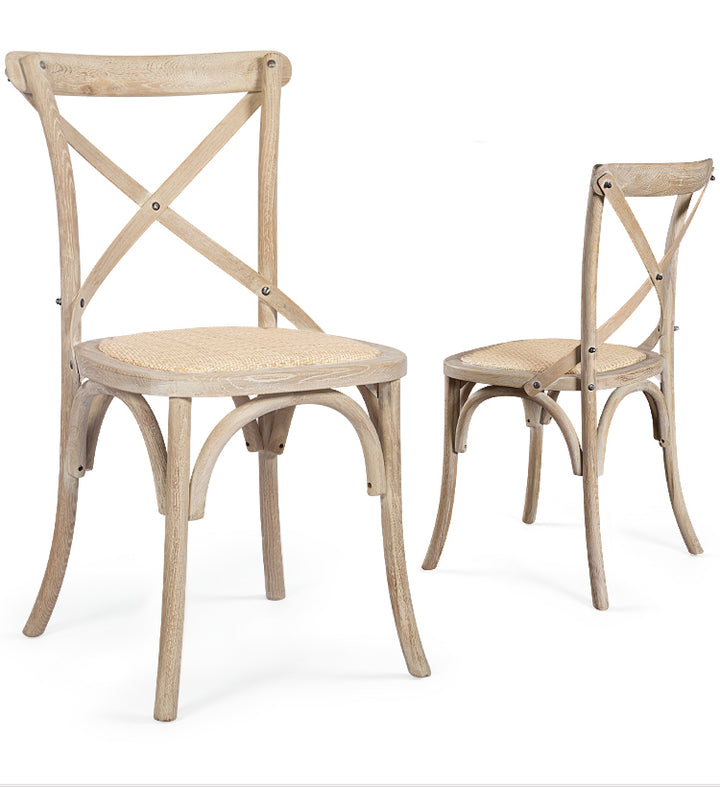 Buy Solid Wood & Rattan Country Chair - Vintage Finish at 20% off ...